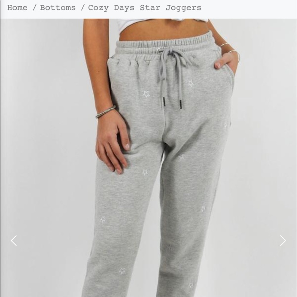 Star Embroidered Joggers - Gem